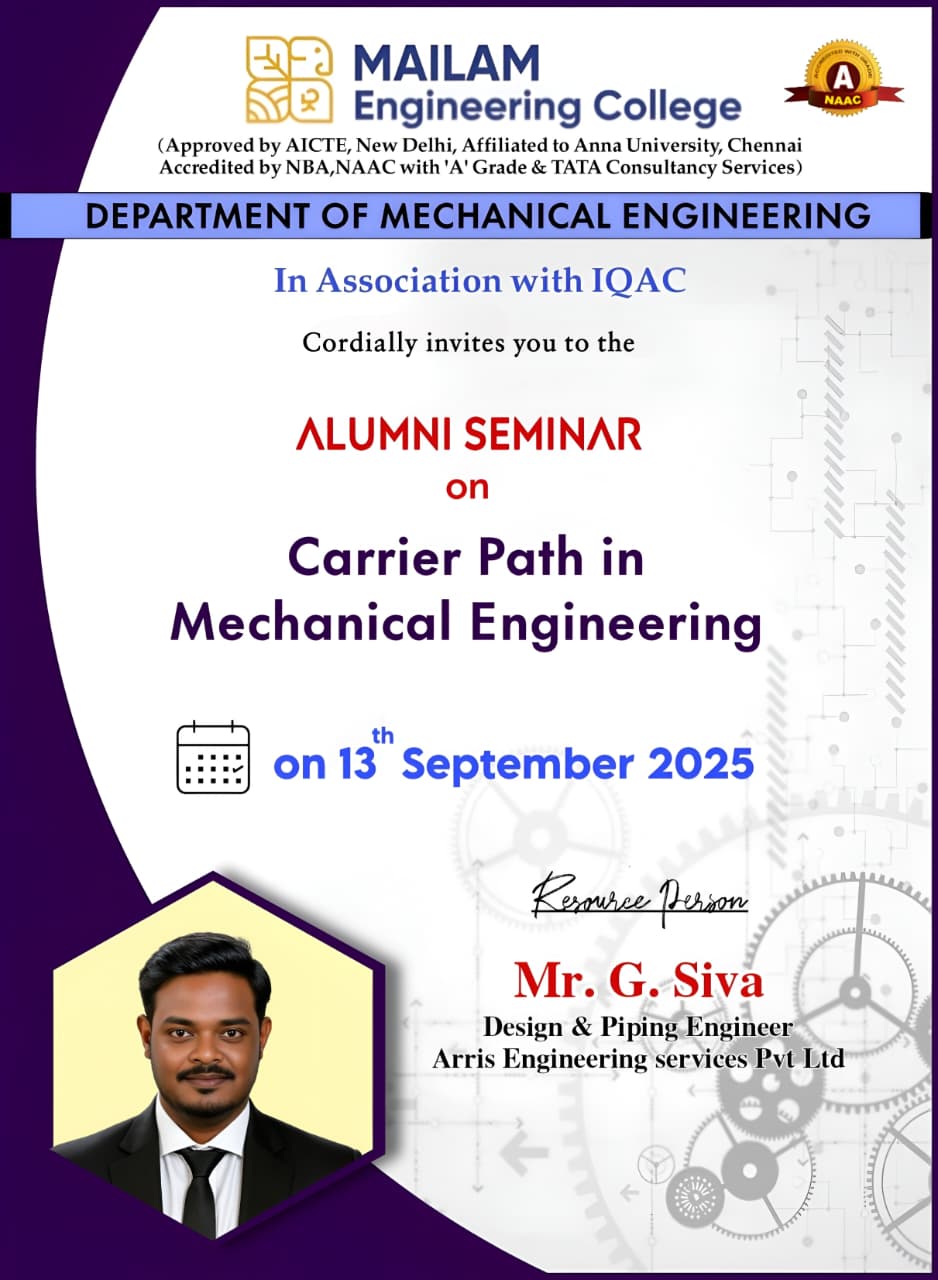 Alumni Seminar on Career Path in Mechanical Engineering – 13th ...